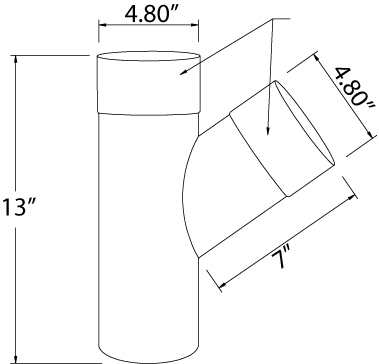 Y-Pipe Details White/Bronze 5 in
